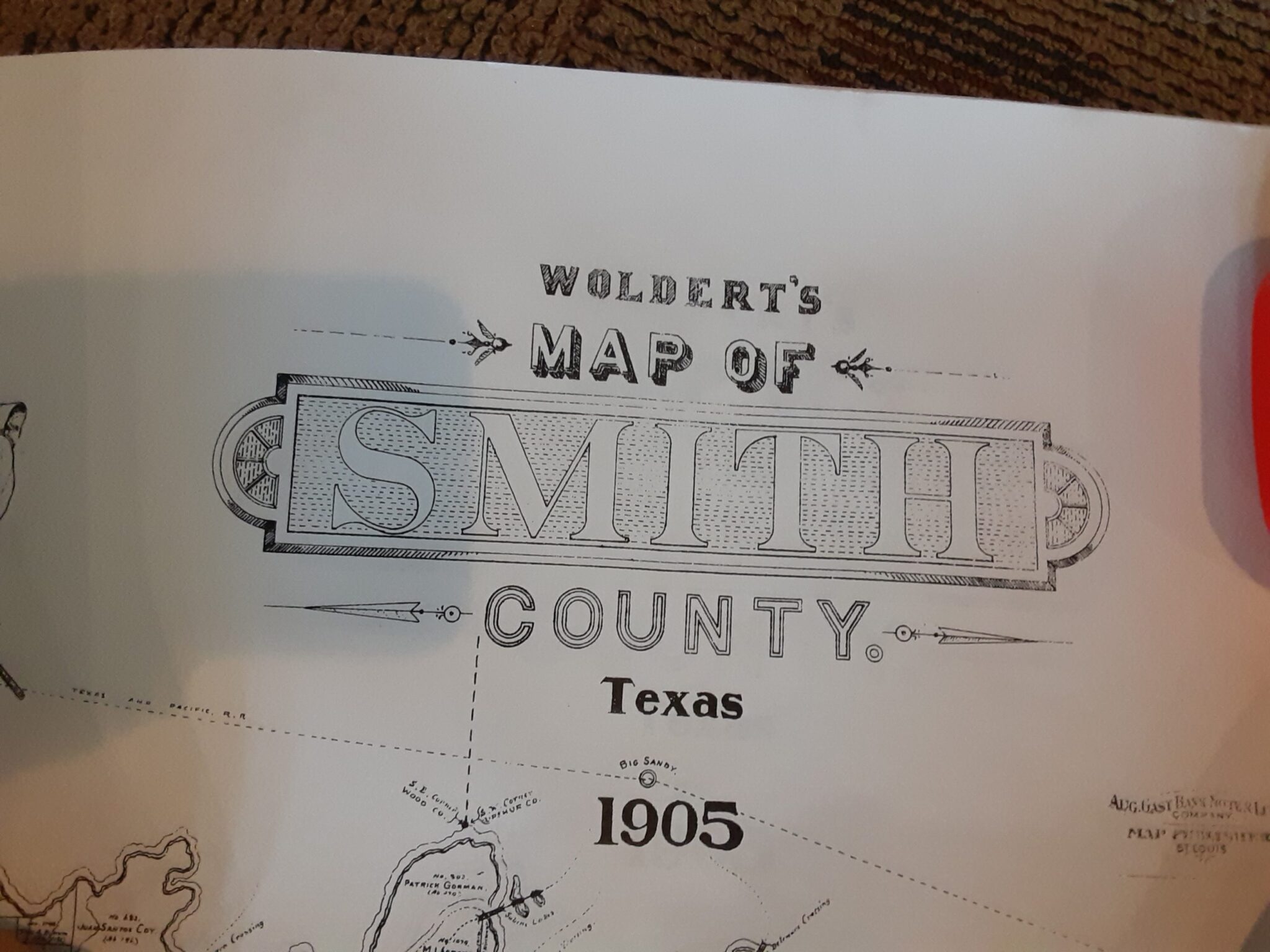 1905 Woldert Map of Smith County, Texas - Smith County Historical Society