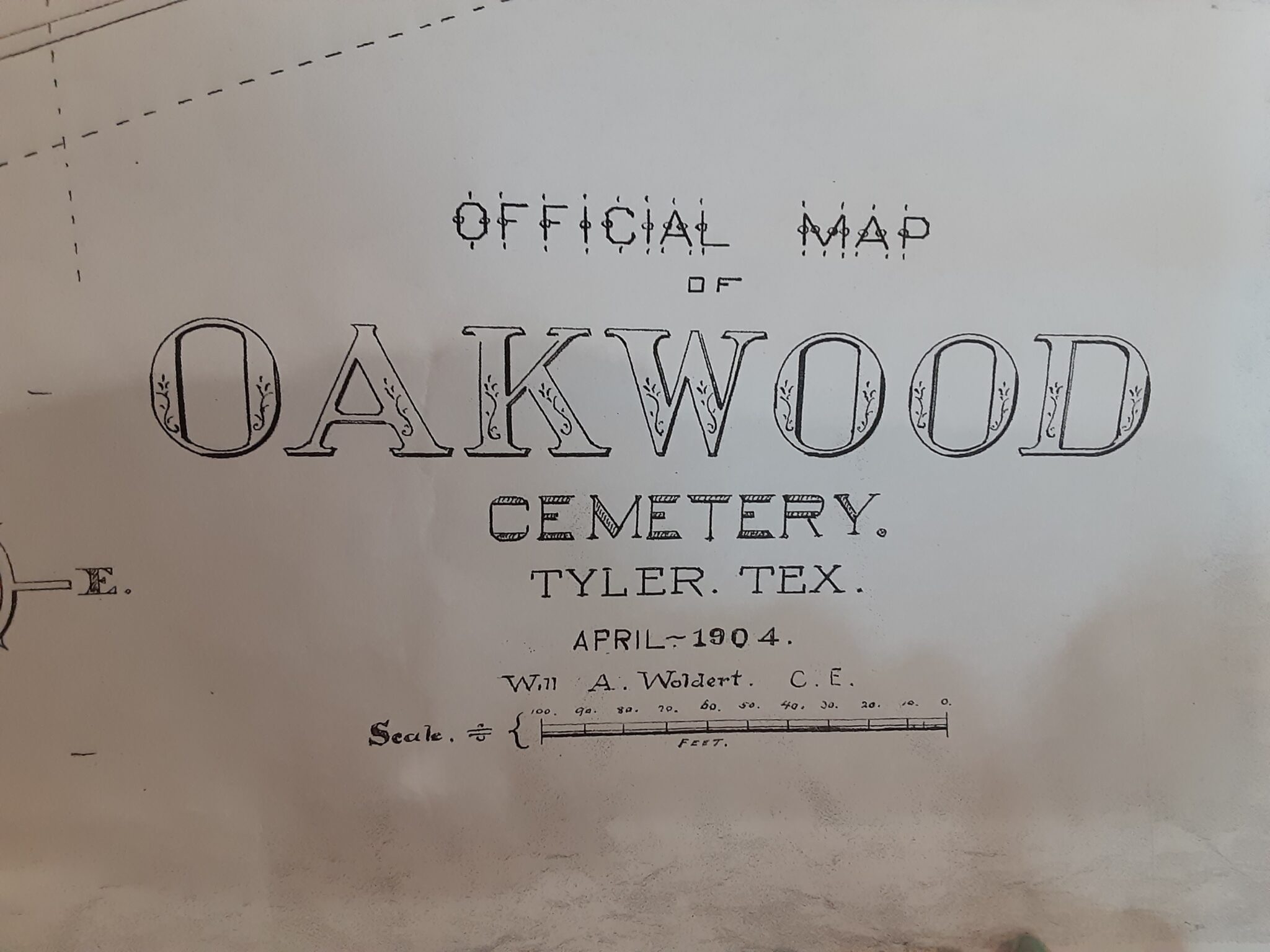 Oakwood Cemetery: Official Map (April 1904) - Smith County Historical ...